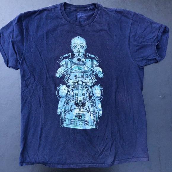 GAP | Shirts | Star Wars Droids Blue Tshirt Large Front Back Graphics ...